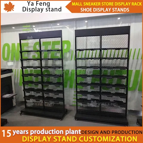 Buy Modern Shoe Store Metal Shelf Store Shoedisplay Stands Black ...