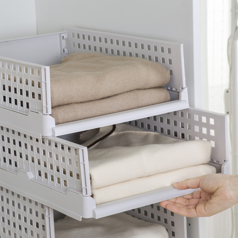 Buy Multi-function Stacking Storage Drawers Foldable Plastic Basket from Taizhou Kuandi ...