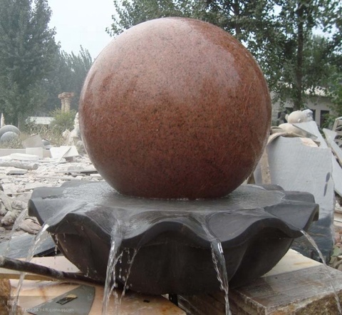 Buy Outdoor Garden Decorative Granite Floating Rotating Round Stone ...