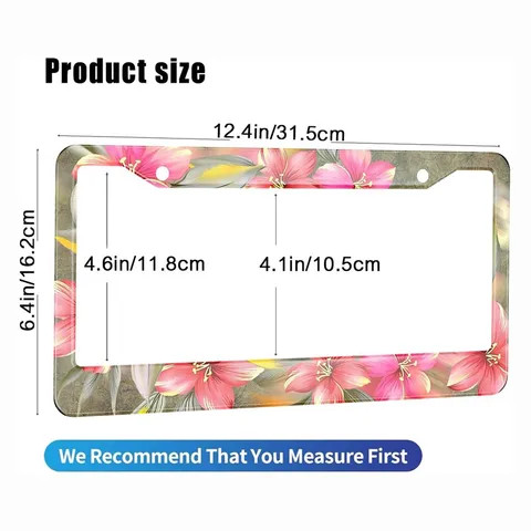 Buy Pink Morning Glory License Plate Frame Among The Flowers Metal ...