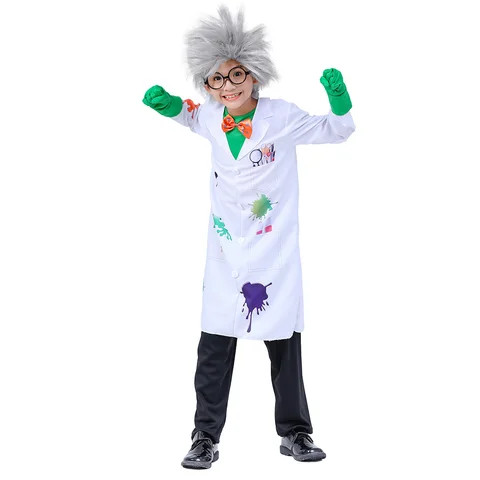 Buy Ready Goods Unisex 4-12y Raving Mad Scientist Cosplay Outfit Kids ...
