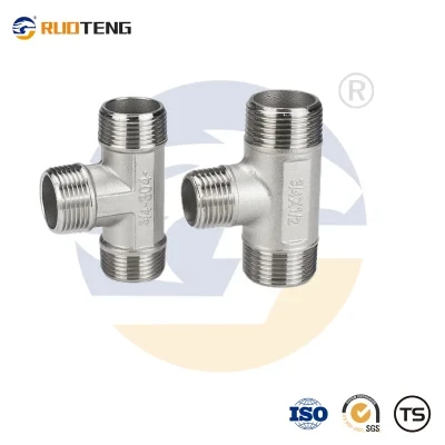 Buy [ruoteng] Sanitary Stainless Steel 304 Tee 3 Way Male Threaded Pipe ...