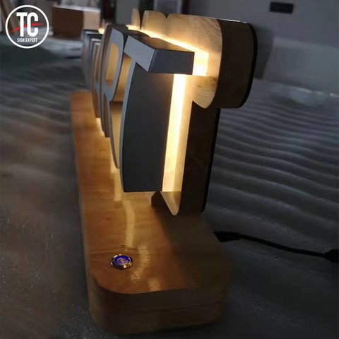 Buy Sherton Hotel Reception Table Led Backlit Channel Letters Wooden ...