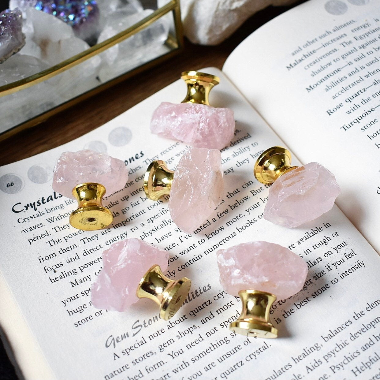 Buy Simple Furniture Hardware Natural Rose Quartz Stone Door Cabinet ...