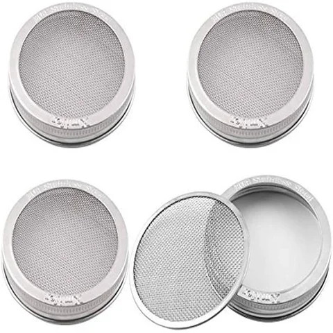 Buy Stainless Steel Canning Lids Mason Sprouting Cover Filter Wire Mesh ...