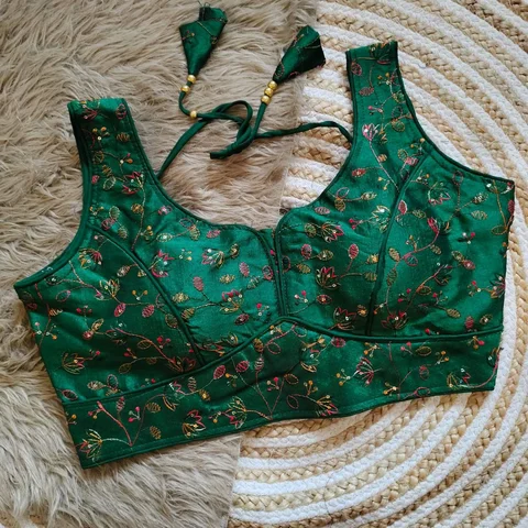 Buy Top Design Phantom Silk Blouse Codding And Multi Work Blouse With ...