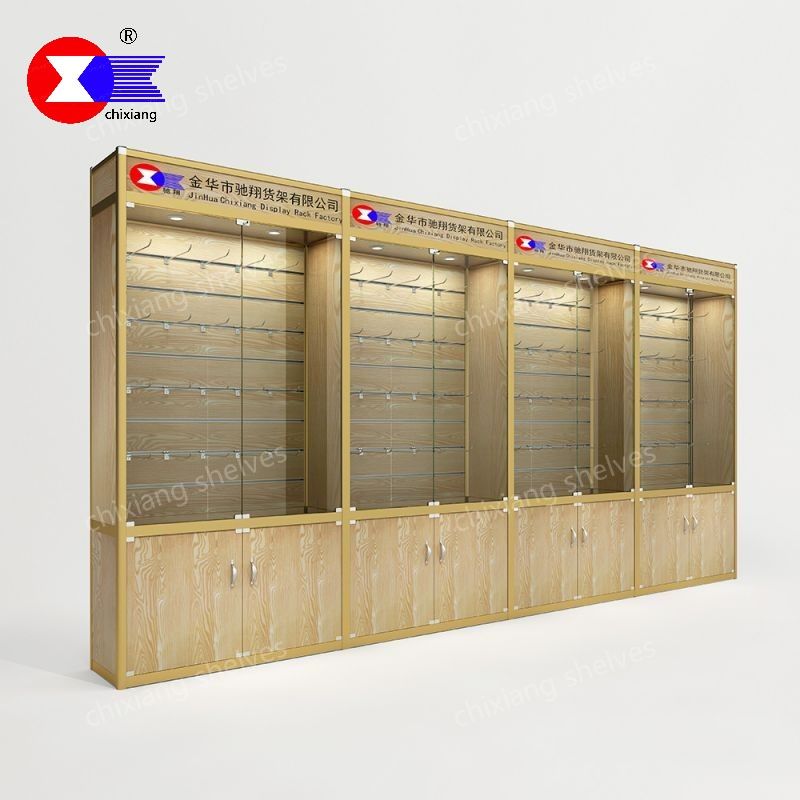 Buy Customized Logo Commercial Closet Book Display Shelves Glass ...