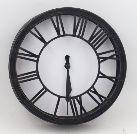 Buy Modern Art Wall Clock Round Black Retro Home Decoration Injection ...
