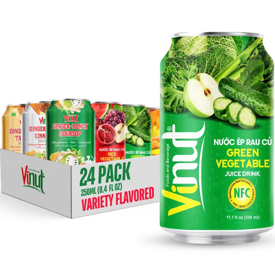 Buy Green Vegetable Juice Drink 330ml Vinut Vietnam Factory Wholesaler ...