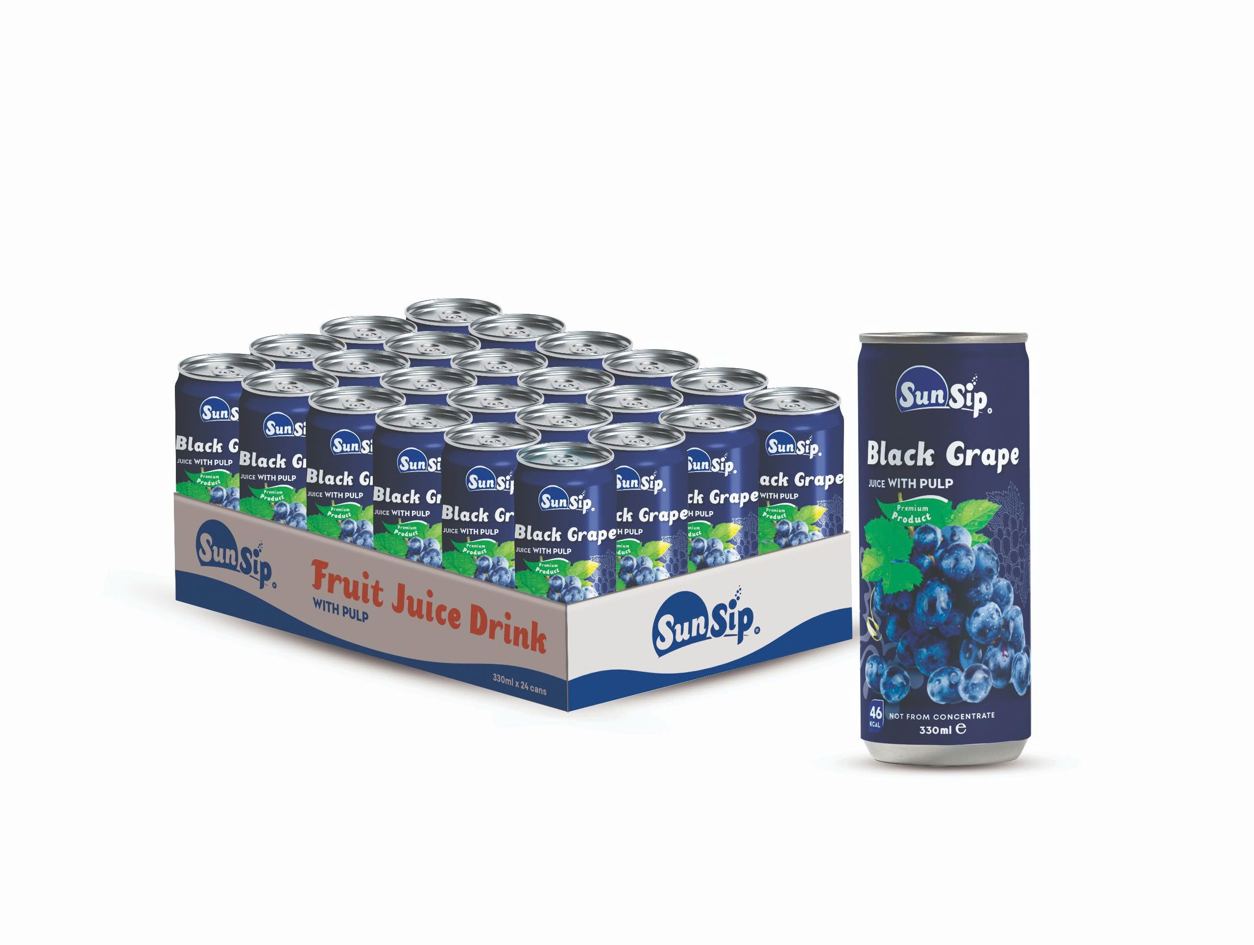Buy Sunsip/oem Supplier 100% Black Grape Juice With Pulp 330ml from ...
