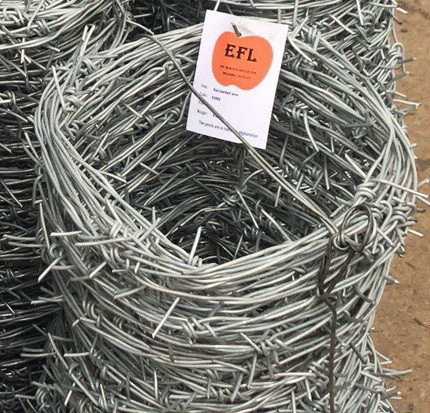 Buy 2.0mm Wire Diameter Barbed Wire 50kg/roll Galvanized Iron Barbed ...