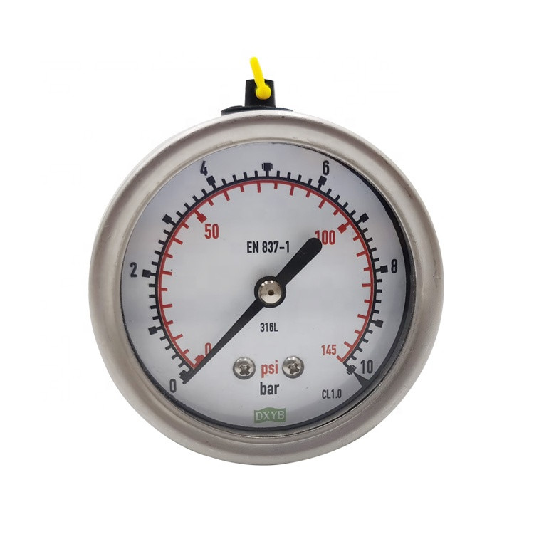 Buy Axial Connection Silicone Oil Filled Pressure Gauge 10 Bar from Xi ...