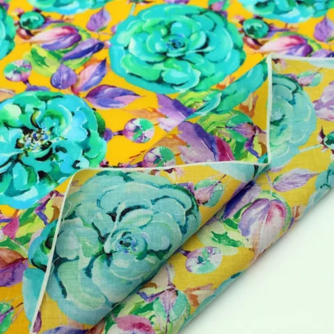 Buy Custom Soft Floral Big Flower Design 55gsm 80s 90*88 Tana Lawn 100 ...