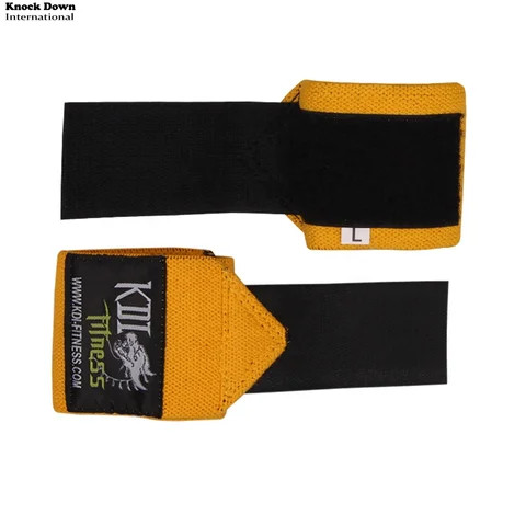 Buy Customized Design Yellow Gold Gym Wrist Wraps Elastic Weight ...