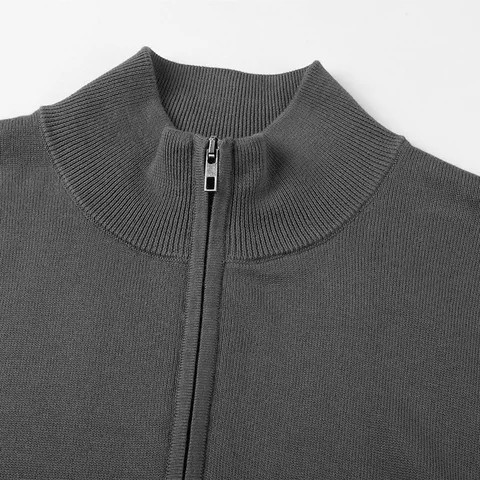 Buy Customized 100% Eco-cotton Mens Mock Collar Open Chest Zip Long ...