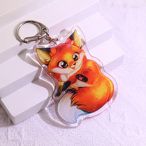 Buy Drop Glue Cartoon Cute Little Fox Acrylic Key Chain Customization ...