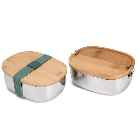 Buy Eco Friendly Indian Tiffin Lunch Box Reusable Bamboo Lid Lunch Box ...