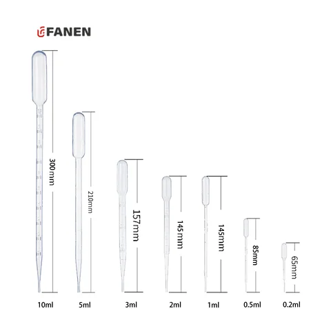 Buy Fanen 0.5ml Disposable Plastic Pasteur Pipette Clear Graduated ...