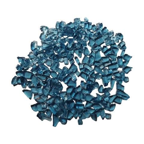 Buy Good Price 6mm Caribbean Blue Aqua Blue No Reflective Fire Glass ...
