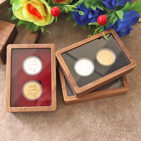 Buy High-end Double Coin Storage Box Transparent Cover To Commemorate ...