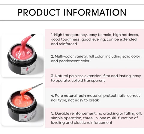 Buy High Viscosity Build Gel Pink Cover Color Uv Nail Extension ...