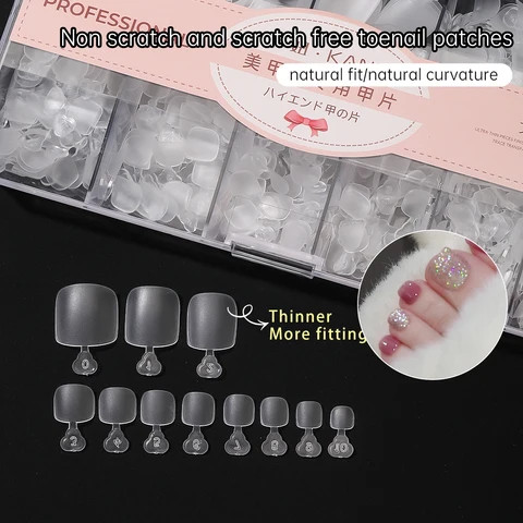 Buy Kaniu 480pcs False Toenails Acrylic Toenails Ultra-thin Matte ...