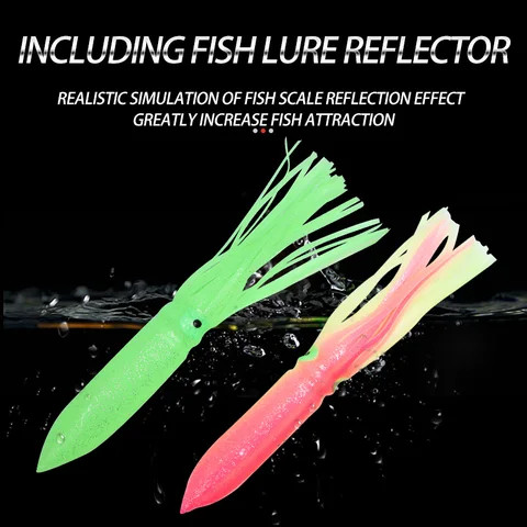 Buy Marlin Skirt Tuna Trolling Squid Lures 30cm Luminous Octopus Skirts Trolling Bait Saltwater ...