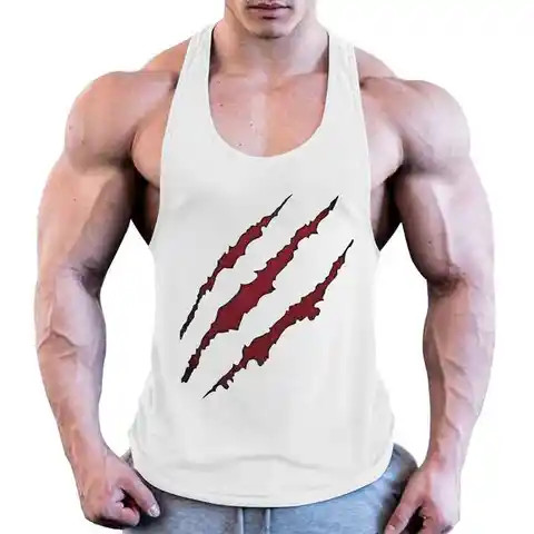 Buy Men Gym Singlet Stringer Muscle Fit Tank Tops Fitness Workout Shirt ...