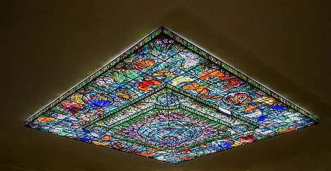 Buy Mosaic Stained Glass Window Art Glass Panel With Metal Frame from ...