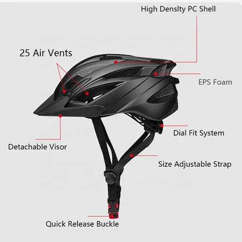 Buy Mountain Road Bike Helmet Ventilation Lightweight Removable Sun ...