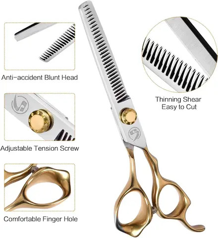 Buy Professional Hair Scissors 6 Inch Half Gold Cutting Thinning Hair ...