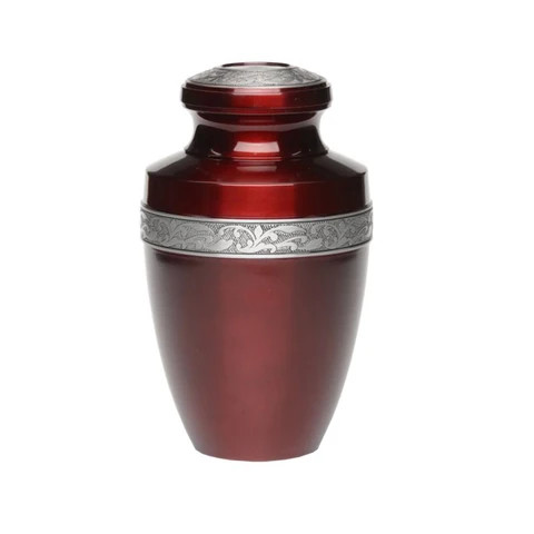 Buy Stainless Steel Cremation Urns Red Color Flower Design Urn Using ...