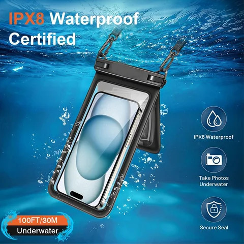 Buy Universal Double Bag Waterproof Phone Bag Pouch Touchscreen Ipx8 ...