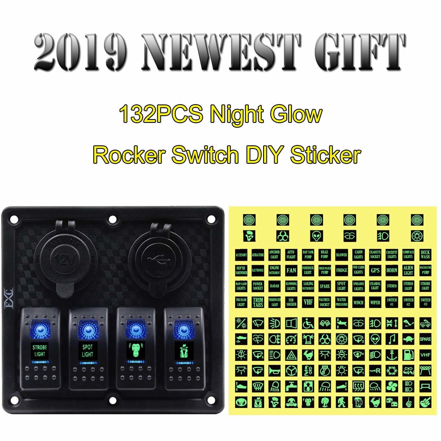 Buy Waterproof Marine Boat Rocker Switch Panel Gang With Dual Usb Slot ...