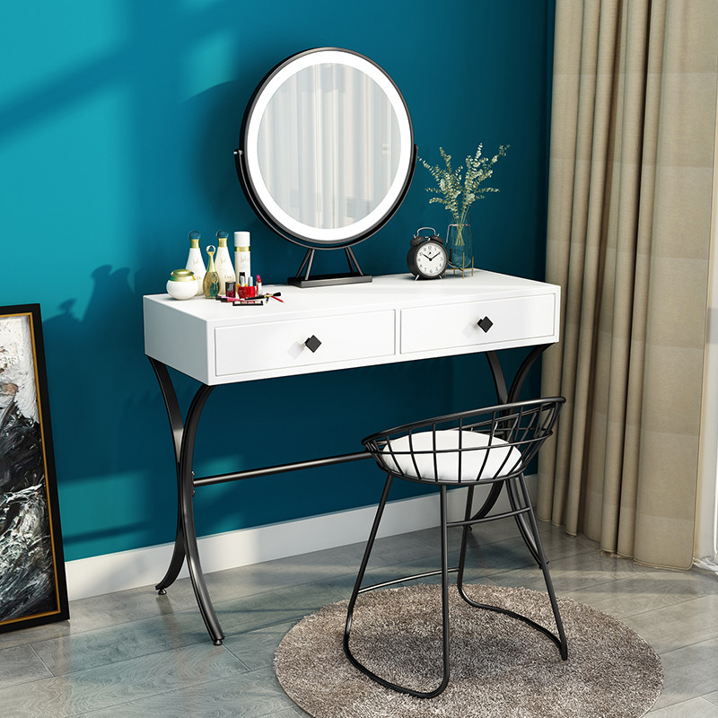 Buy White Bedroom Furniture With Mirror And Lamp Mdf Dressing Table ...
