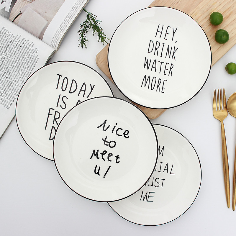 Buy White Porcelain Plate, New Bone China Simple Plate & Dishes ...