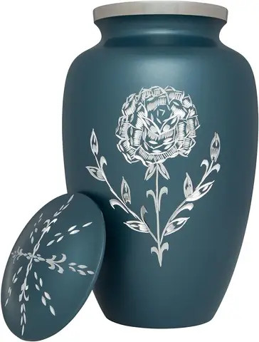 Buy Wholesale Blue Rose Cremation Urn Colorful Funeral Large Burial Jar ...
