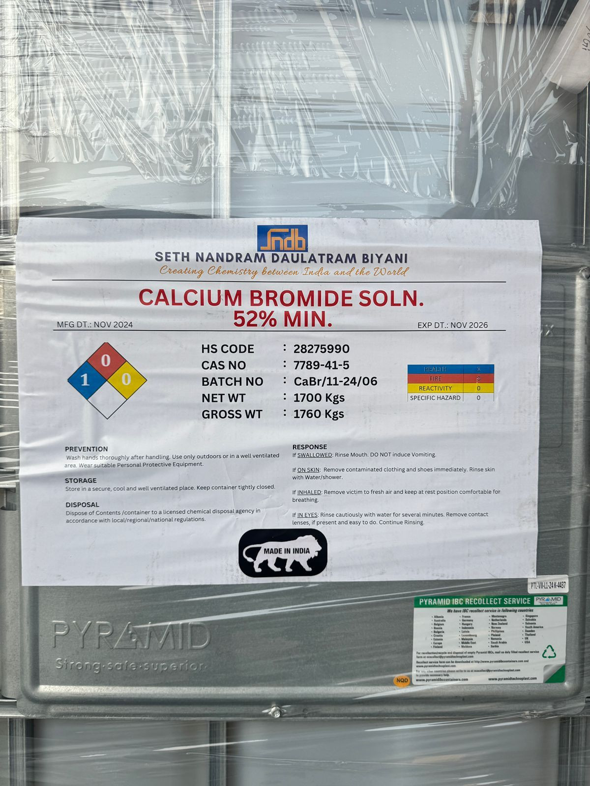 Buy Calcium Bromide from SETH NANDRAM DAULATRAM BIYANI, India ...