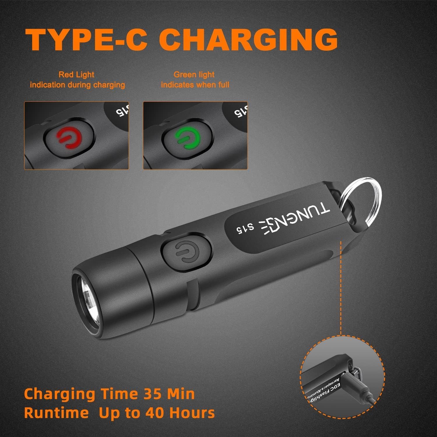 Buy Rechargeable Keychain Flashlights, 650 High Lumens Edc Pocket ...