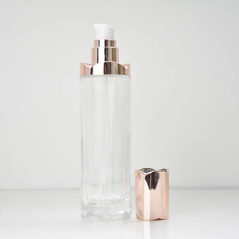 Buy 120ml Empty Glass Bottle Golden Toner Bottles Eco Friendly Cosmetic ...