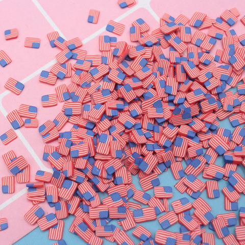 Buy 1kg/bag 5mm Classic Style Polymer Clay America Flag Slices Home ...