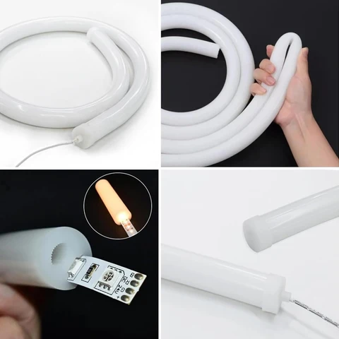 Buy 360 Degree Round 25mm Ip67 Led Neon Rope Light 24v Flex Neon Strip ...