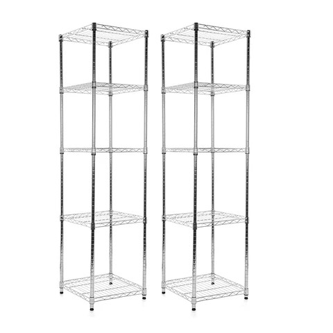 Buy 5-shelf Chrome Wire Rack Heavy-duty Adjustable Steel Storage ...