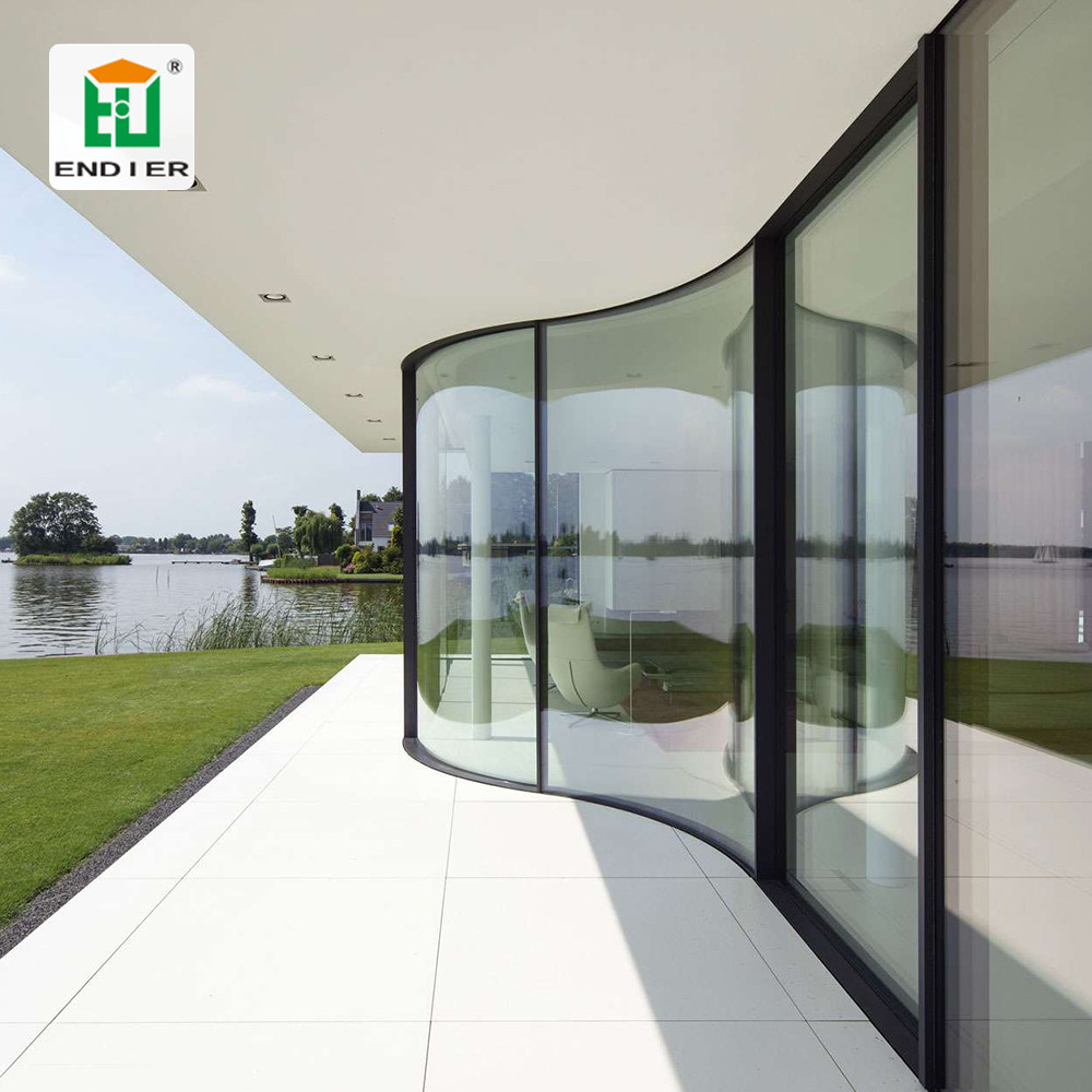 Buy Aluminum Frame Arc Curved Glass Windows And Door Aluminum Sliding ...