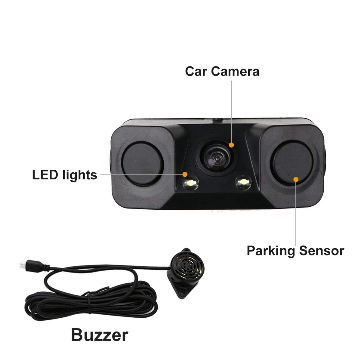 Buy Car Parking Sensor Backup Camera With 2 Sensors Indicator Buzzer ...
