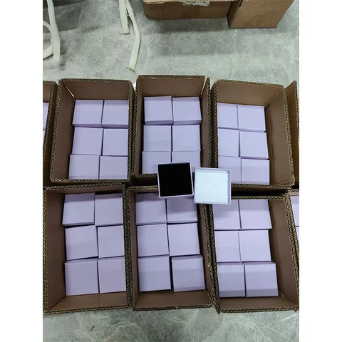 Buy Custom 2 Pieces Kraft Cardboard Purple Paper Box For Jewelry ...