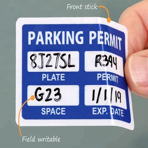 Buy Custom Parking Permit Stickers Writable Clings Windows Front ...