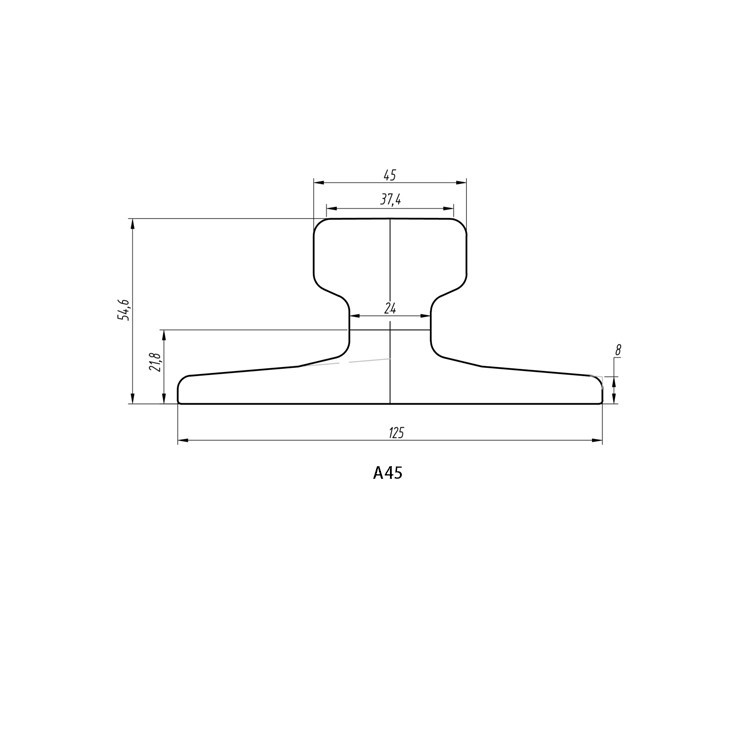 Buy Din536 Crane Steel Rail A45 A55 A65 A75 A100 A120 A150 Standard ...