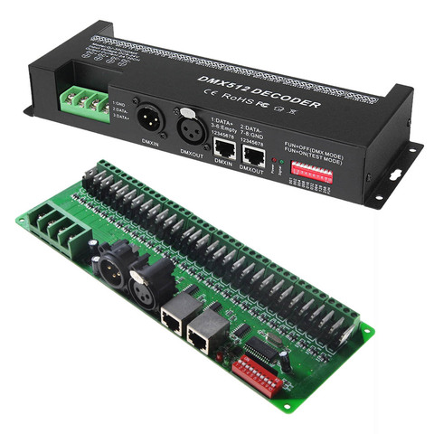 Buy Dmx512 Decoder Dc9-24v Rj45 High Power 3ch Rgb 4ch Rgbw 8ch 24ch 30ch 24 Channel Led Strip ...
