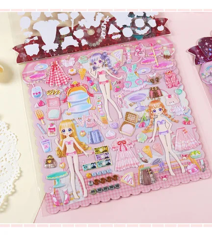 Buy Double Layer 3d Cartoon Dolls Decorative Sticker Kids Princess ...